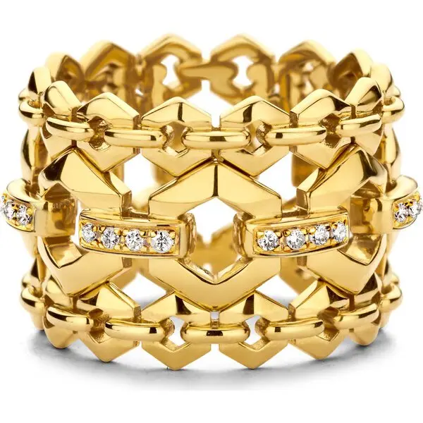DRIES CRIEL Diamond Link Ring - Gold