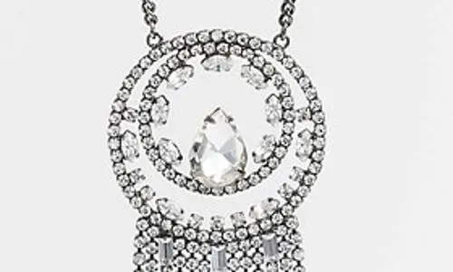 CRISTABELLE Circle Fringe Pendant Necklace