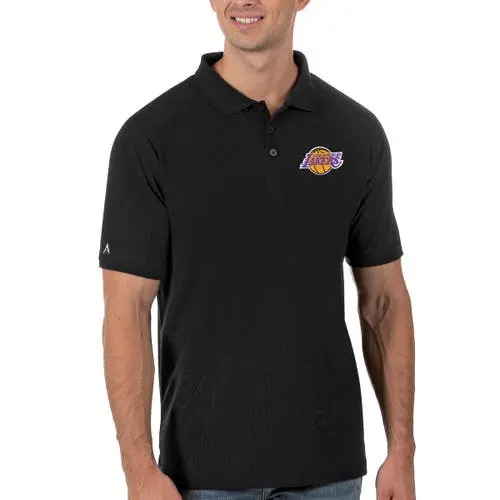 ANTIGUA Los Angeles Lakers Legacy Pique Polo - Black