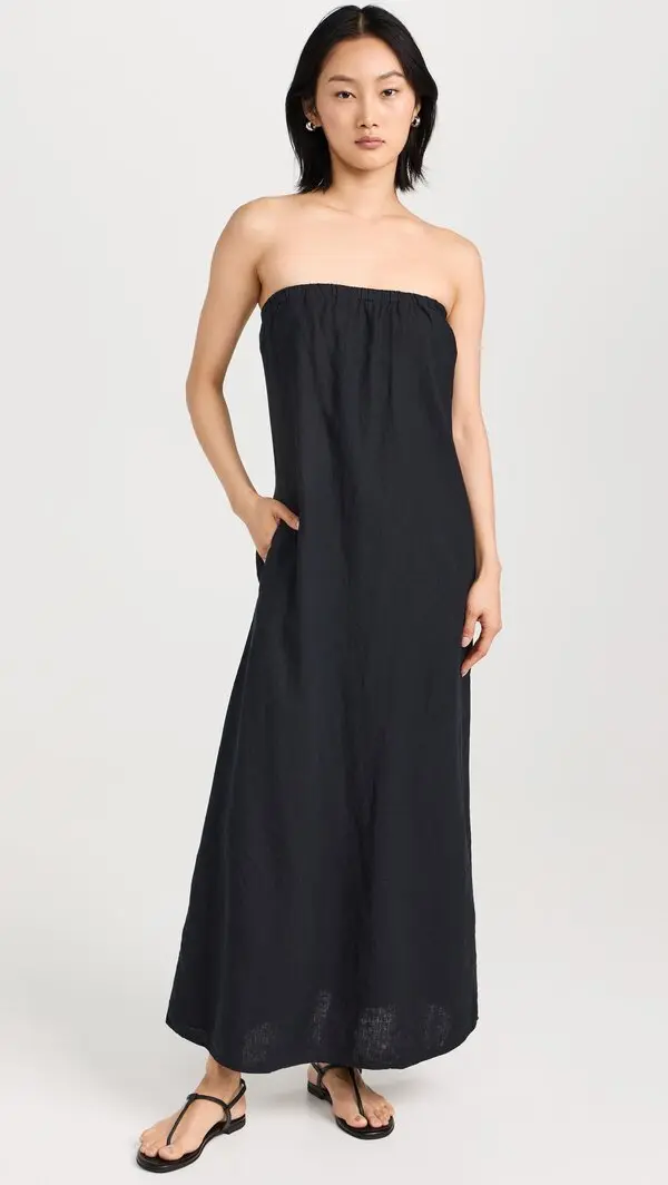 Stateside Linen Column Maxi Dress