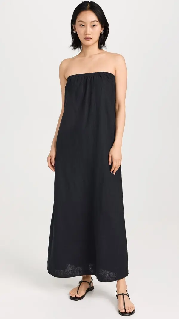 Stateside Linen Column Maxi Dress