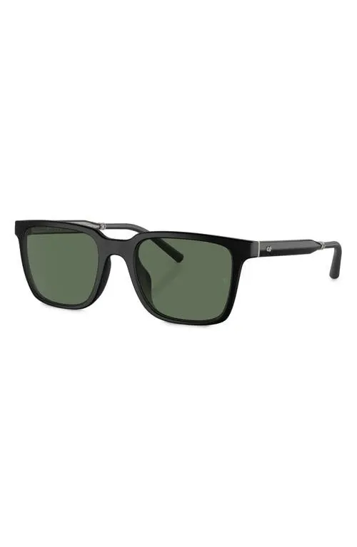 Oliver Spencer Roger Federer Rectangular Sunglasses - Matte Black Polarized
