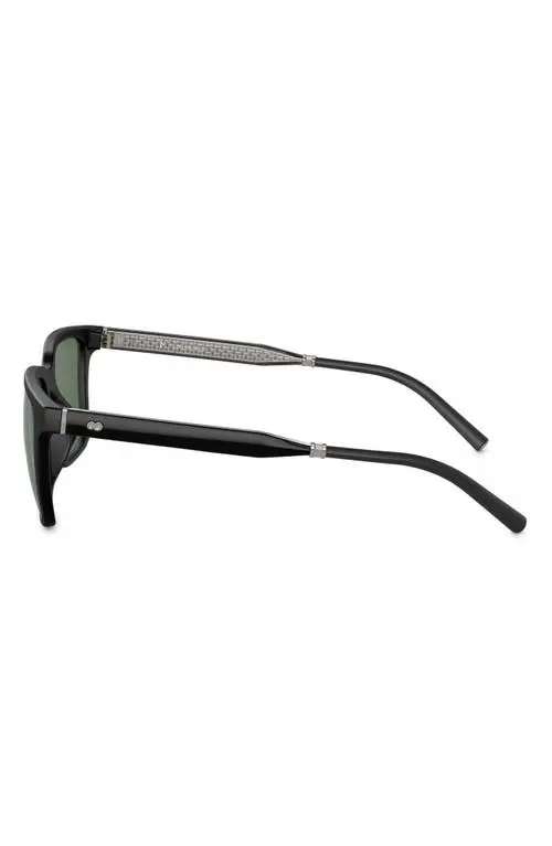 Oliver Spencer Roger Federer Rectangular Sunglasses - Matte Black Polarized