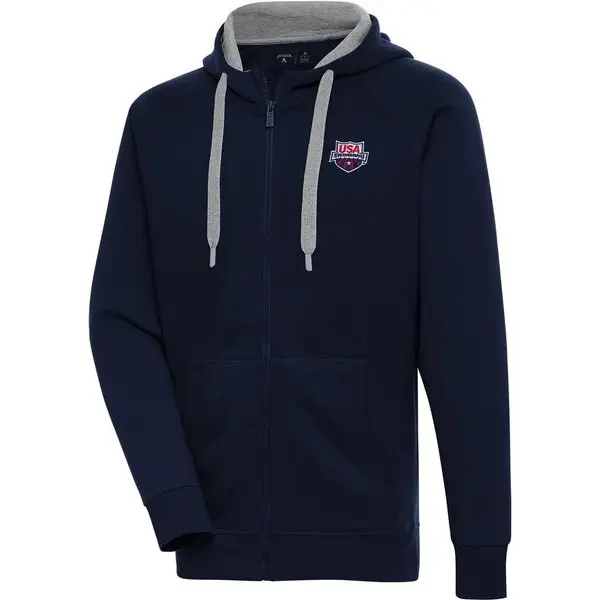 ANTIGUA Usa Swimming Victory Full-zip Hoodie - Navy