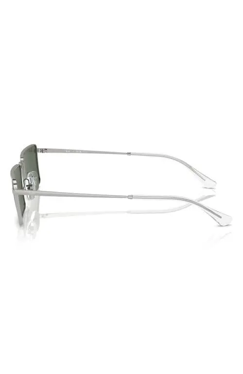 Ray-ban 59mm Polarized Rectangle Sunglasses - Silver