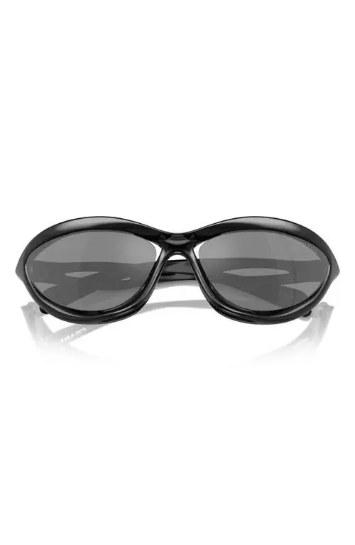 Prada 63mm Oversized Cat Eye Sunglasses - Black