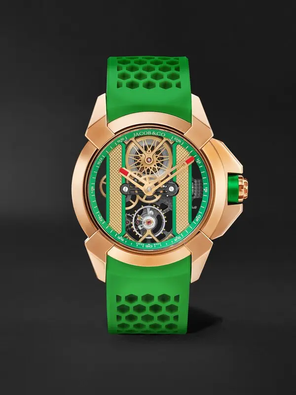 JACOB & CO Epic X Limited Edition Skeleton Chronograph 44mm Watch - Green