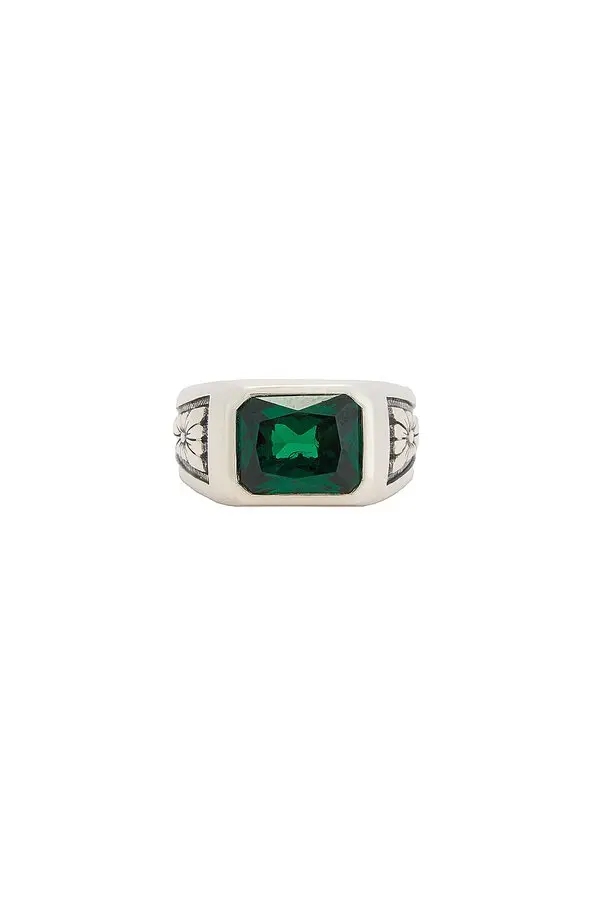 MAPLE Midnight Ring Slim - Silver 925 & Emerald