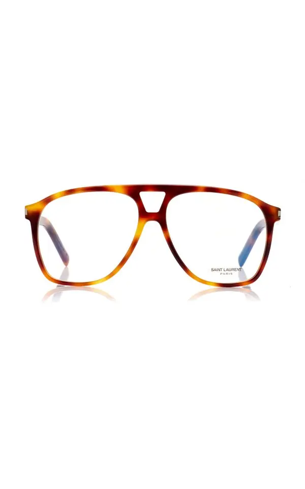 Saint Laurent Aviator-frame Acetate Eyeglasses - Brown