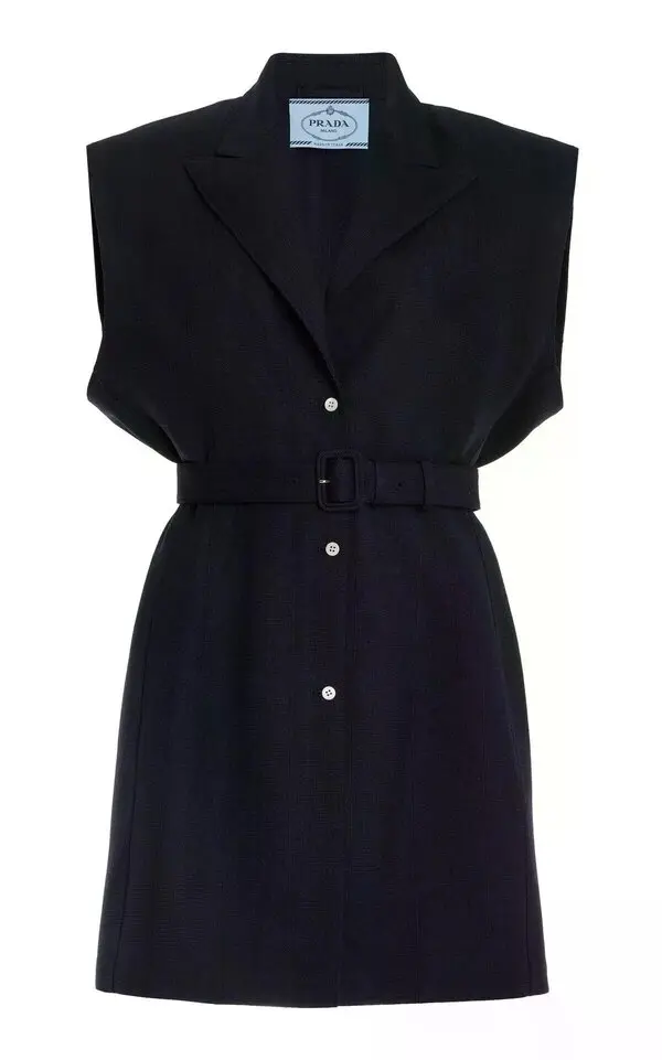 Prada Wool Mini Blazer Dress - Navy | Editorialist