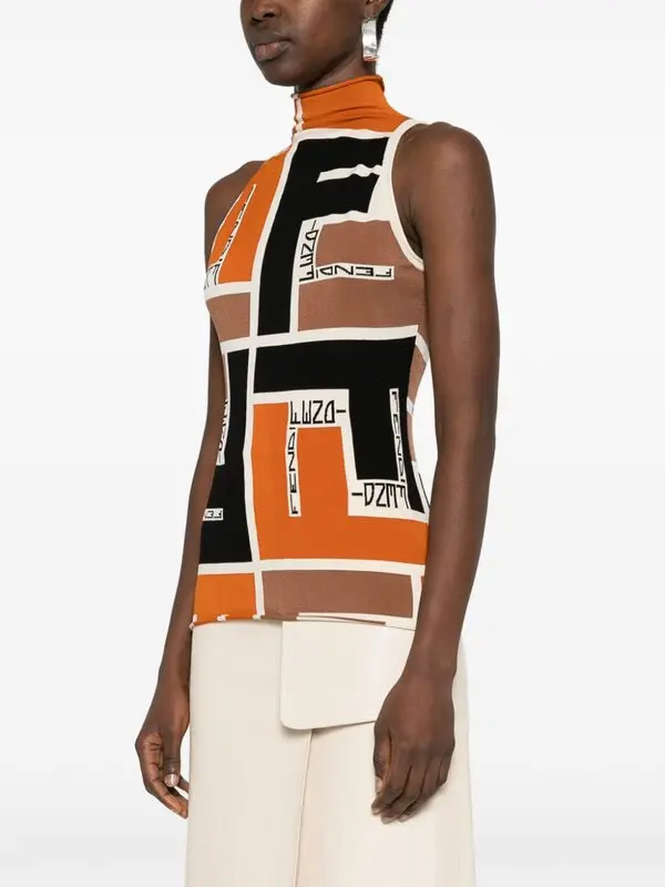 Fendi Ff Puzzle Print Knitted Top
