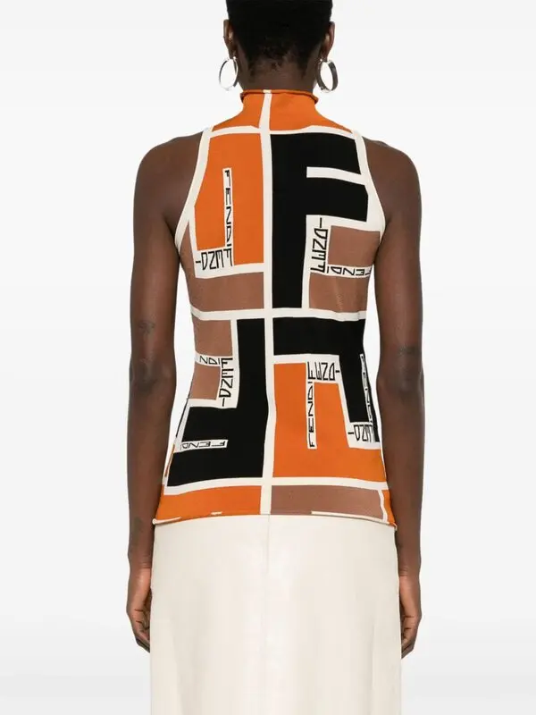 Fendi Ff Puzzle Print Knitted Top