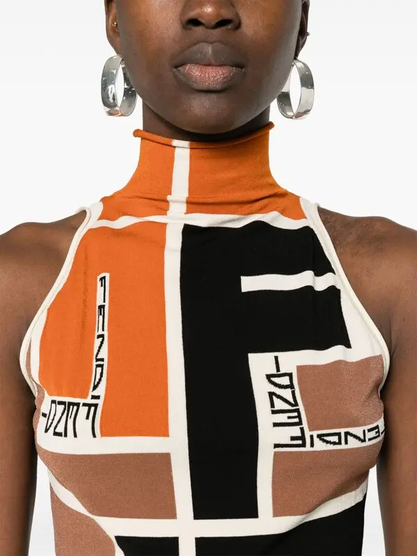 Fendi Ff Puzzle Print Knitted Top