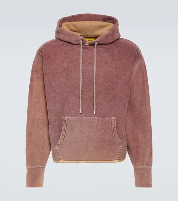 NOTSONORMAL Raw Edge Cotton Fleece Hoodie - Brown