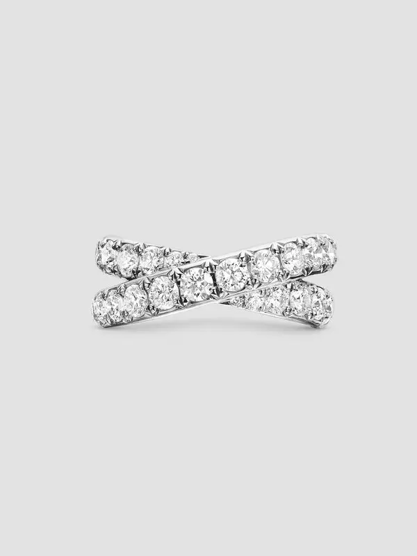 David Yurman Dy Crossover Band Ring In Platinum