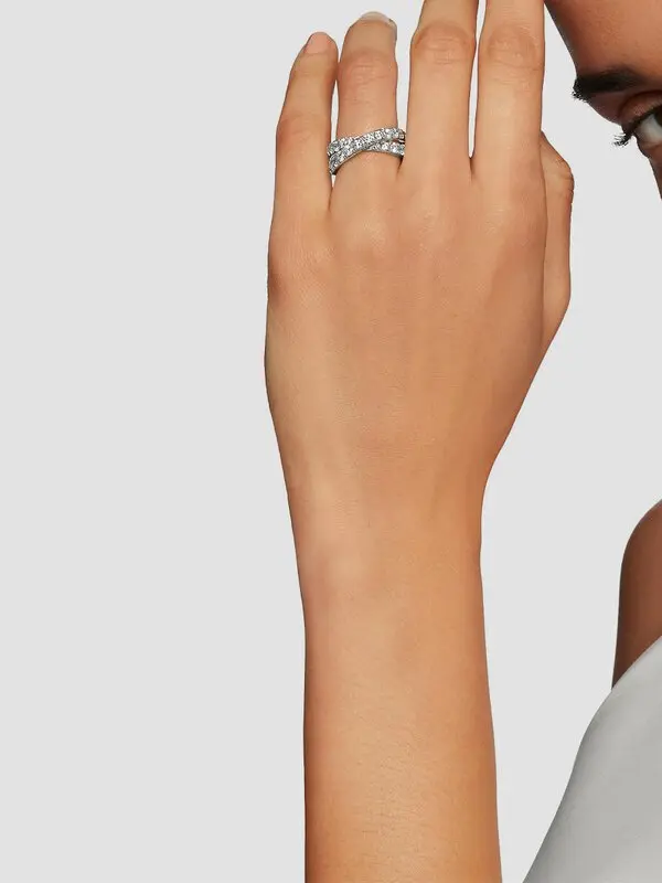 David Yurman Dy Crossover Band Ring In Platinum