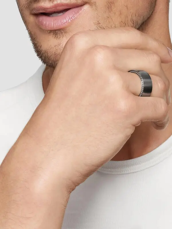 David Yurman Streamline Band Ring In Titanium, 9mm
