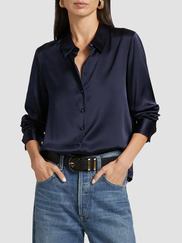 Cami Nyc Crosby Silk Blouse - Navy