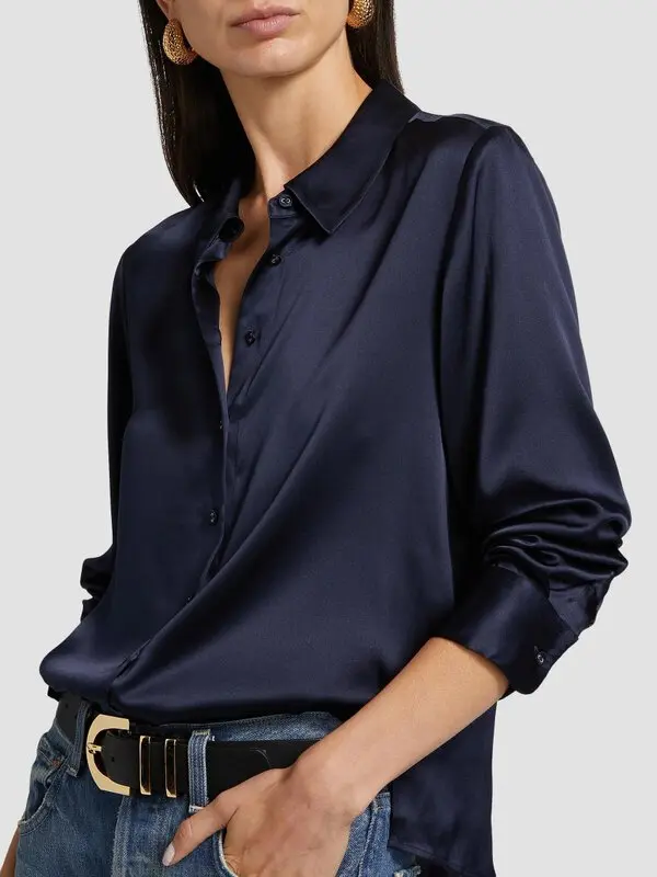 Cami Nyc Crosby Silk Blouse - Navy