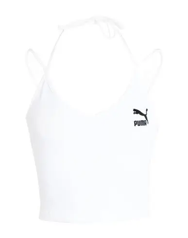 PUMA Classics Ribbed Crop Top - White
