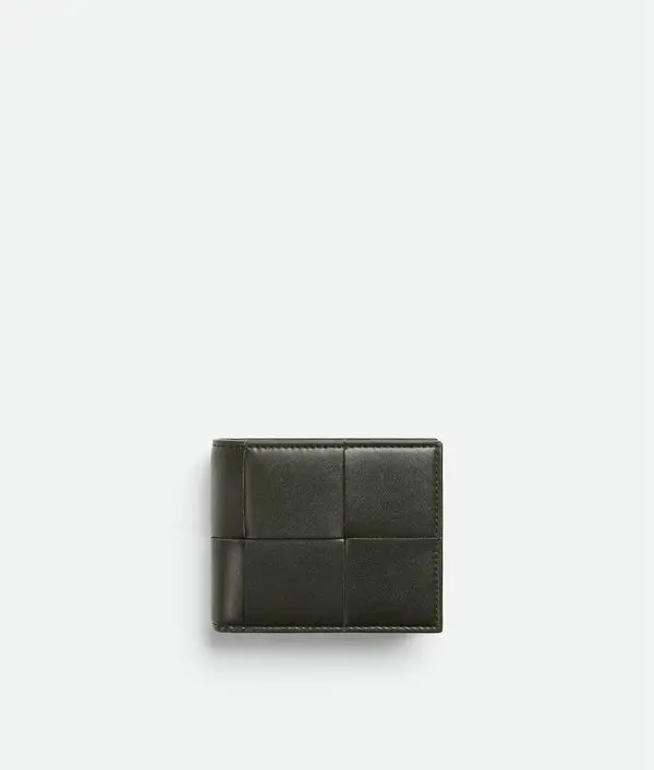 Bottega Veneta Cassette Bi-fold Wallet With Coin Purse - Dark Moss