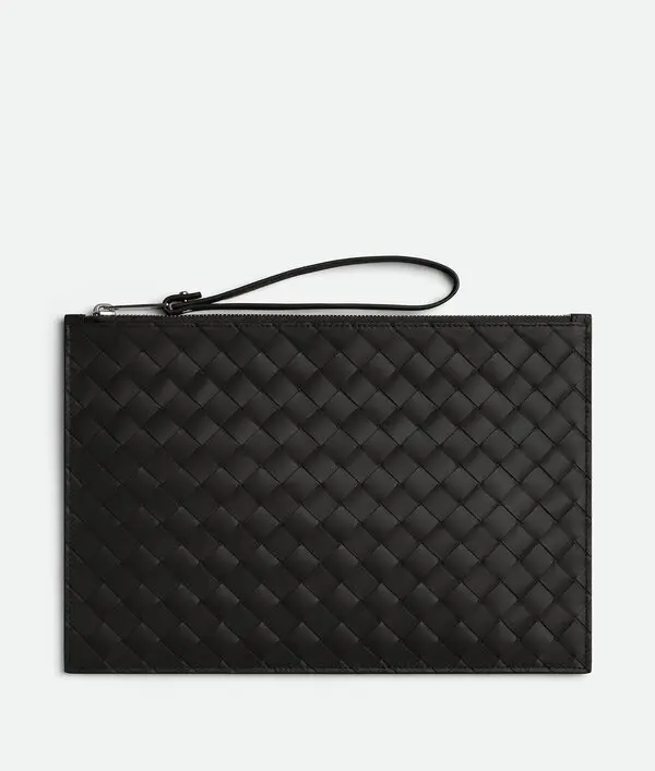 Bottega Veneta Intrecciato Leather Pouch - Black