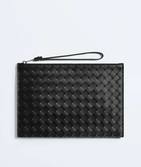 Bottega Veneta Intrecciato Leather Pouch - Black