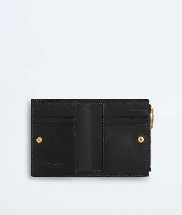 Bottega Veneta Intrecciato Small Bi-fold Wallet - Black