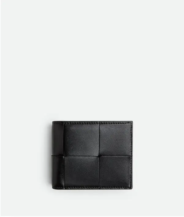 BOTTEGA  VENETA Cassette Bi-fold Wallet With Coin Purse - Black