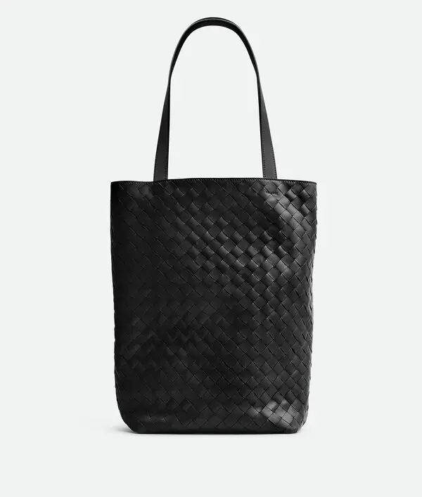 BOTTEGA  VENETA Small Intrecciato Leather Tote Bag - Black