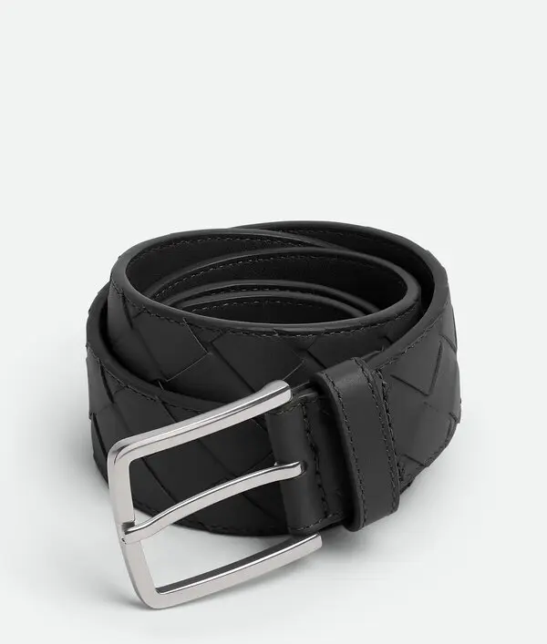 BOTTEGA  VENETA Intrecciato Weave Belt - Black