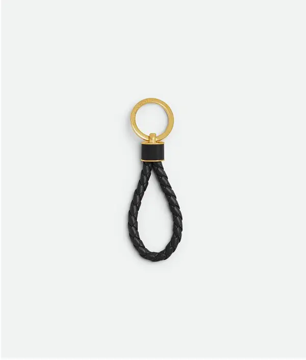 BOTTEGA  VENETA Intreccio Key Ring - Black