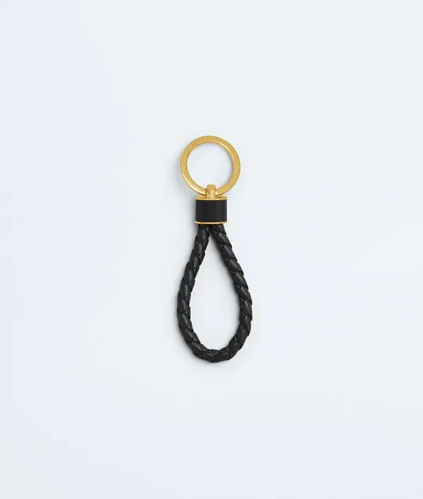 Bottega Veneta Intreccio Key Ring - Black