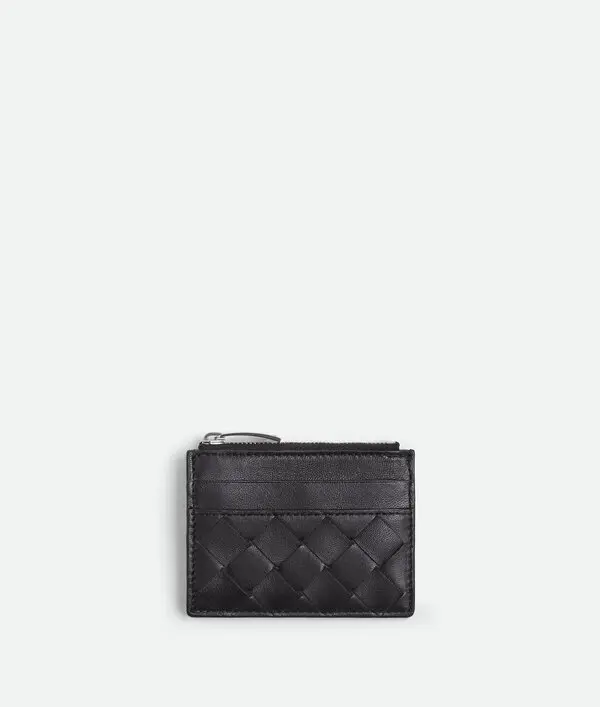 BOTTEGA  VENETA Intrecciato Zipped Card Case - Black