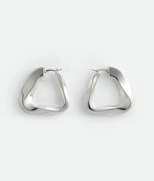 Bottega Veneta Large Twist Triangle Hoop Earrings
