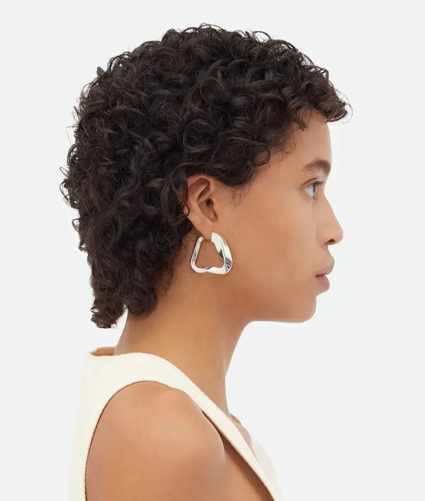 Bottega Veneta Large Twist Triangle Hoop Earrings