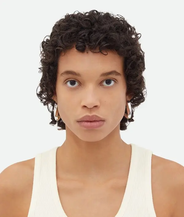 Bottega Veneta Large Twist Triangle Hoop Earrings