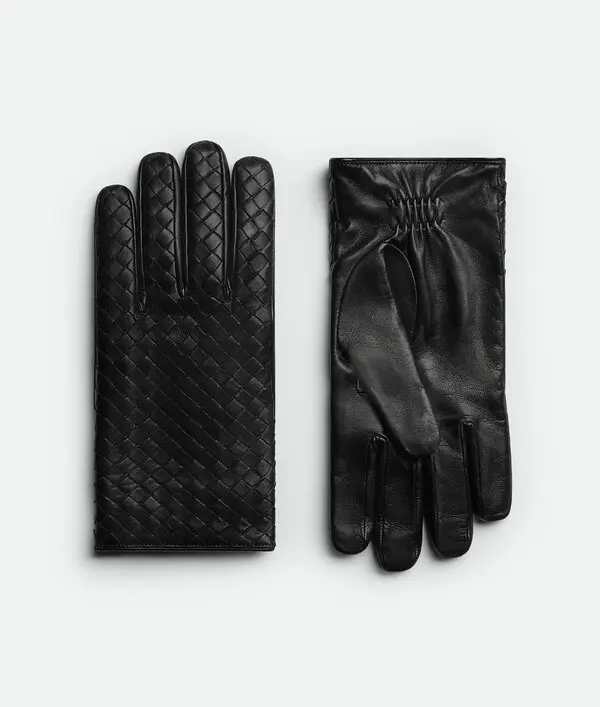 BOTTEGA  VENETA Intrecciato Nappa Lambskin Gloves - Black