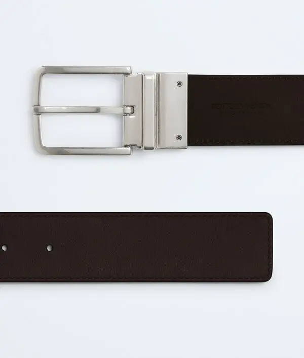 Bottega Veneta Intrecciato Reversible Belt - Black/fondant