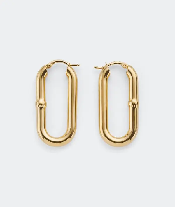BOTTEGA  VENETA Bottega Veneta Chain Hoop Earrings - Yellow Gold