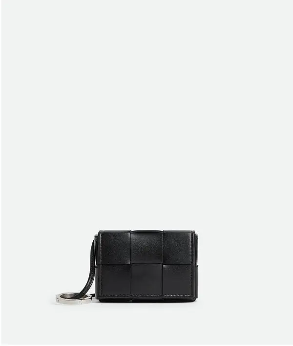 BOTTEGA  VENETA Cassette Airpods Case On Strap - Black
