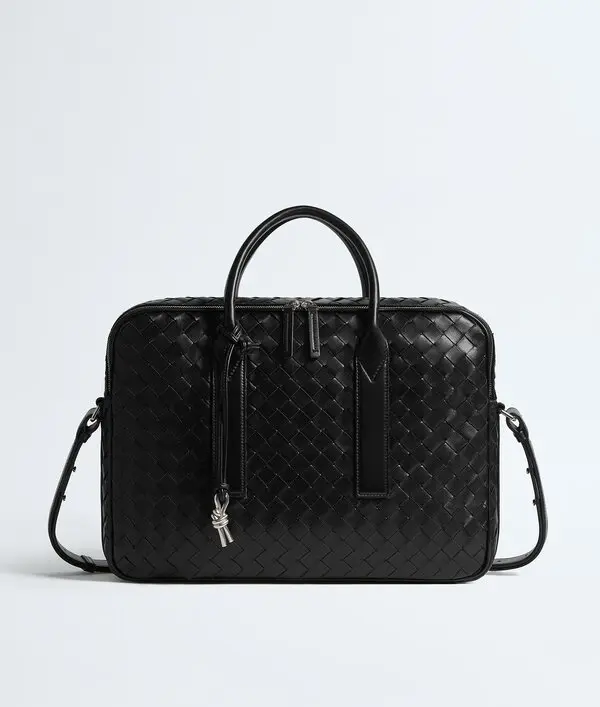 Bottega Veneta Intrecciato Briefcase - Black