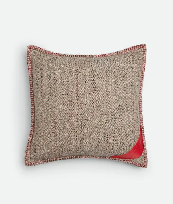 Bottega Veneta Tweed Cushion - Brown