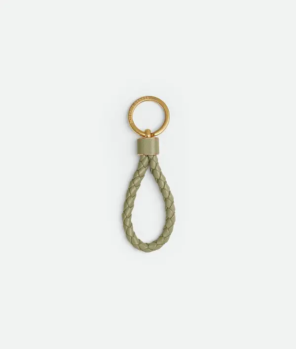 BOTTEGA  VENETA Intreccio Key Ring - Travertine