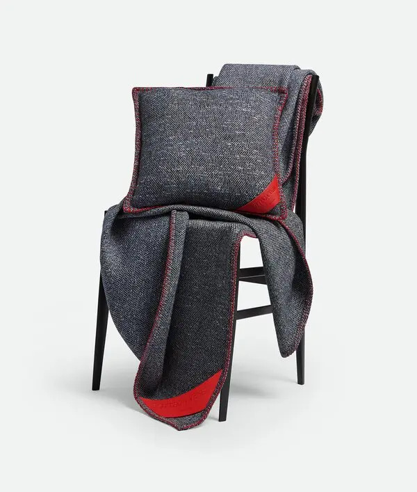 Bottega Veneta Tweed Cushion - Blue