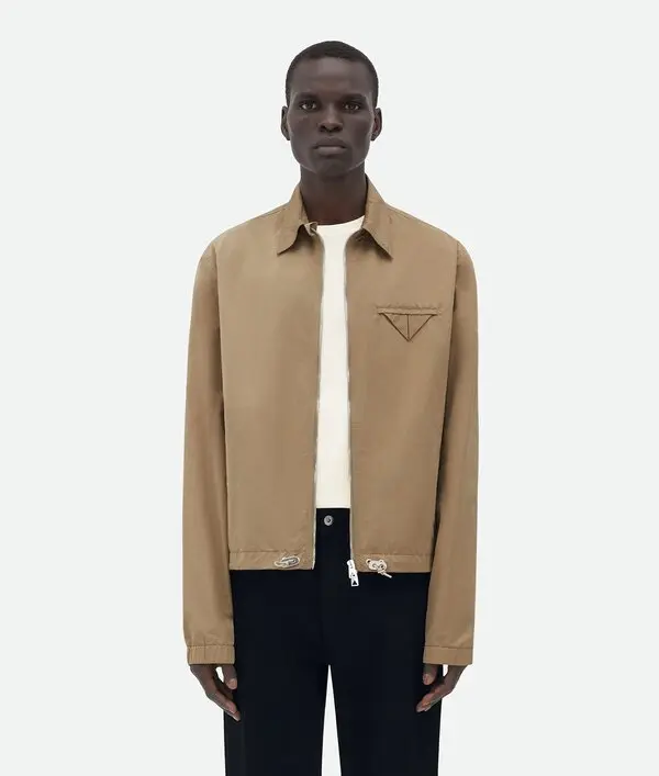 Bottega Veneta Triangle Pocket Tech Nylon Jacket - Sesame