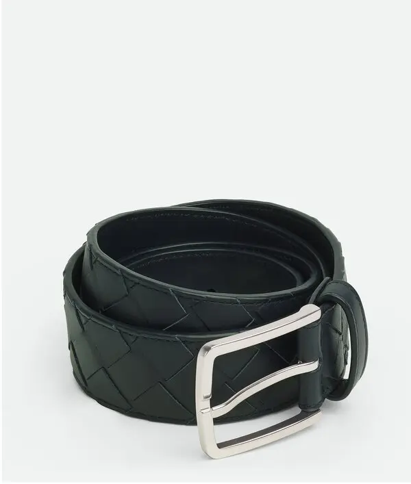 BOTTEGA  VENETA Intrecciato Leather Belt - Inkwell