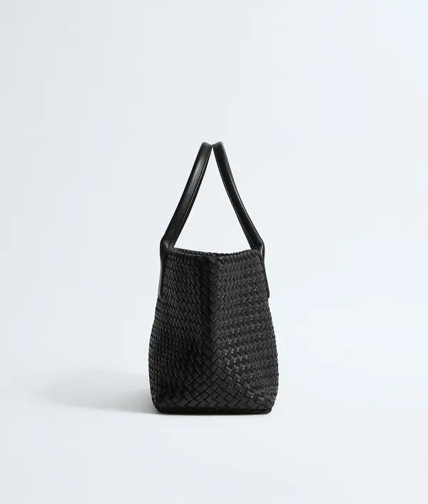 Bottega Veneta Intrecciato Leather Cabat Tote Bag - Black