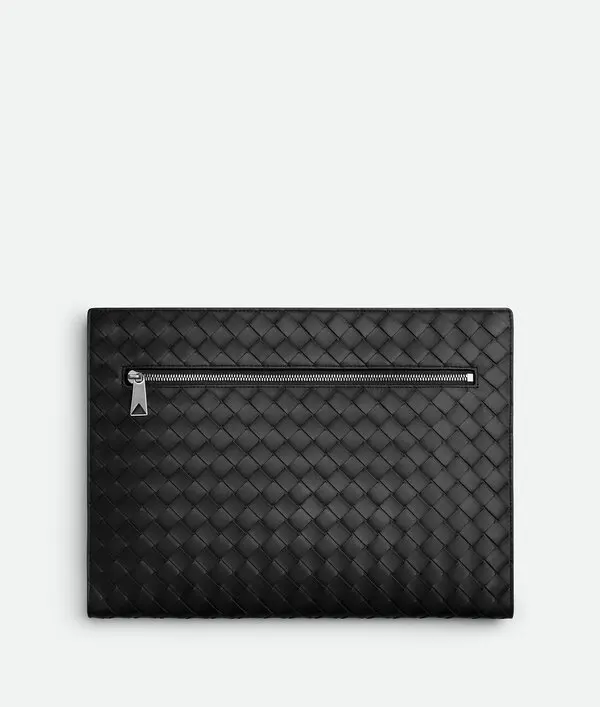 BOTTEGA  VENETA Intrecciato Leather Document Case - Black
