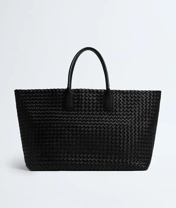 Bottega Veneta Large Intreccio Cabat Tote - Black